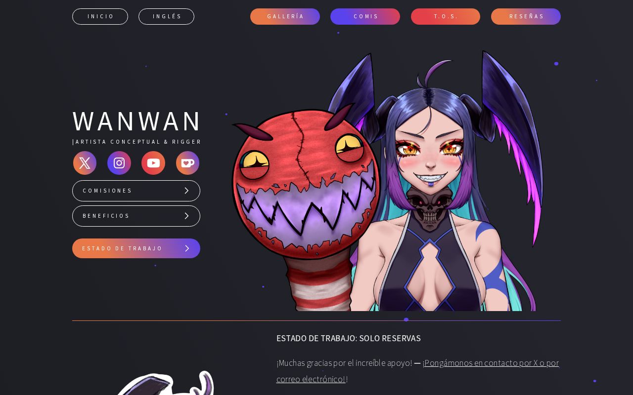 [ES] Carrd de comisiones de Wan Wan